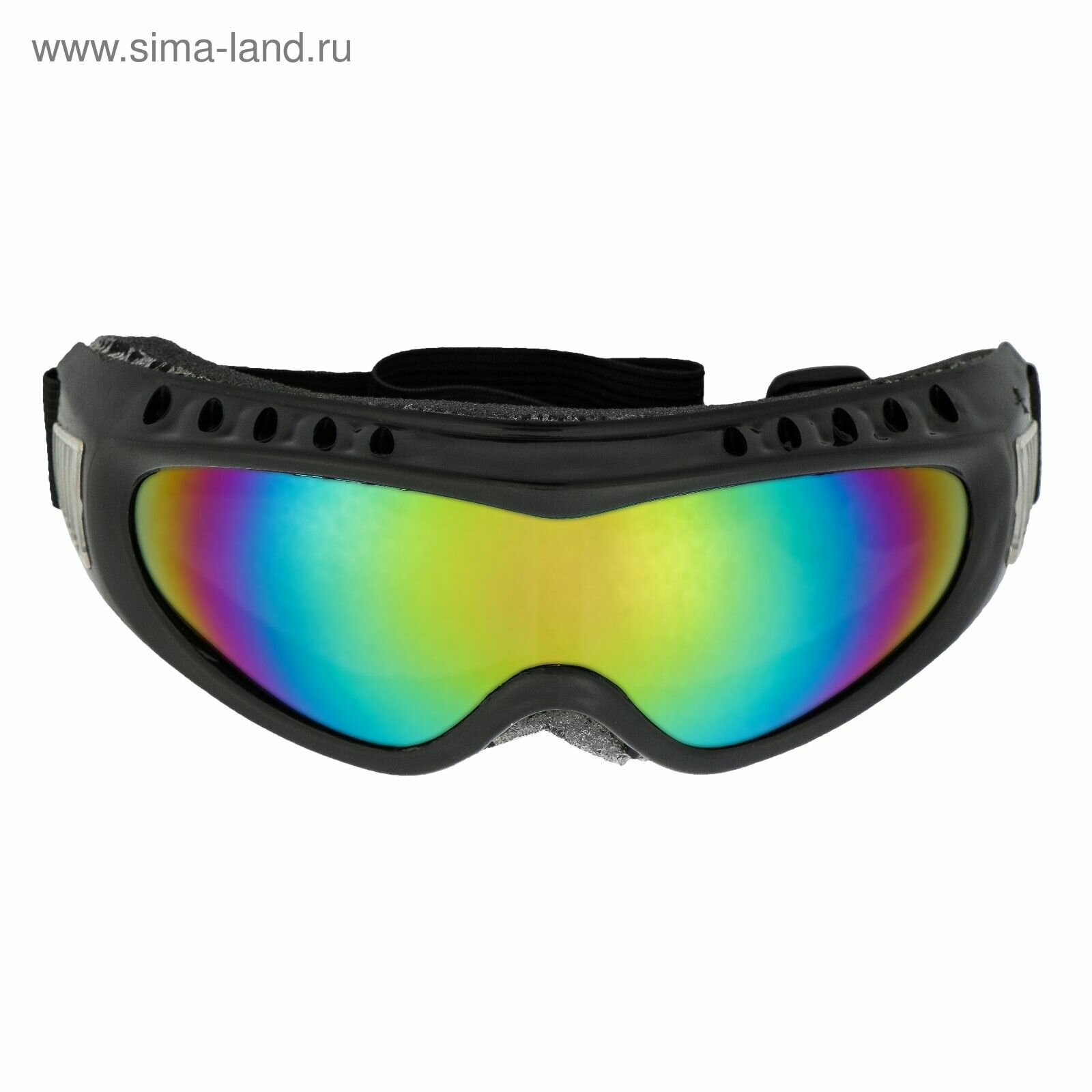 Очки для езды на сноуборде, горных лыжах, мототехнике и снегоходах, стекло хамелеон, черные