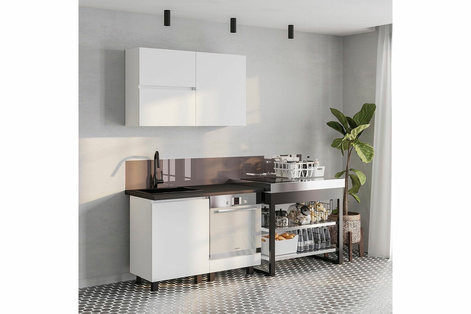 Готовая кухня 1,2 м Аура Светлая