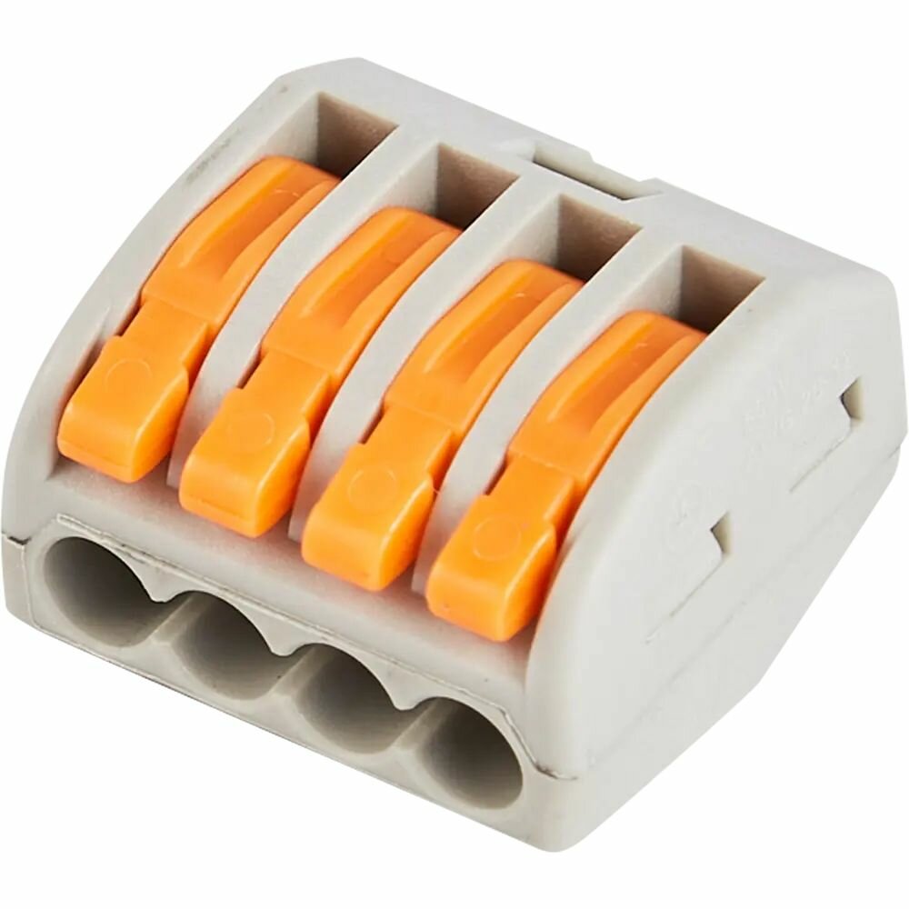 Клеммы соединительные монтажные с рычажком Duwi СМК 222-414 4-проводные 4мм серые 5шт