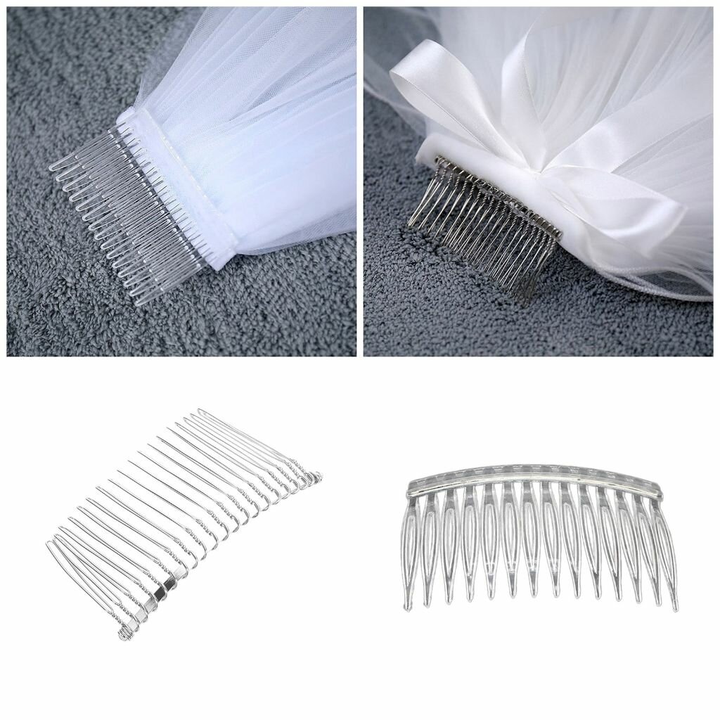 Специальная расческа для волос головного убора и вуали-1 серебряная железная