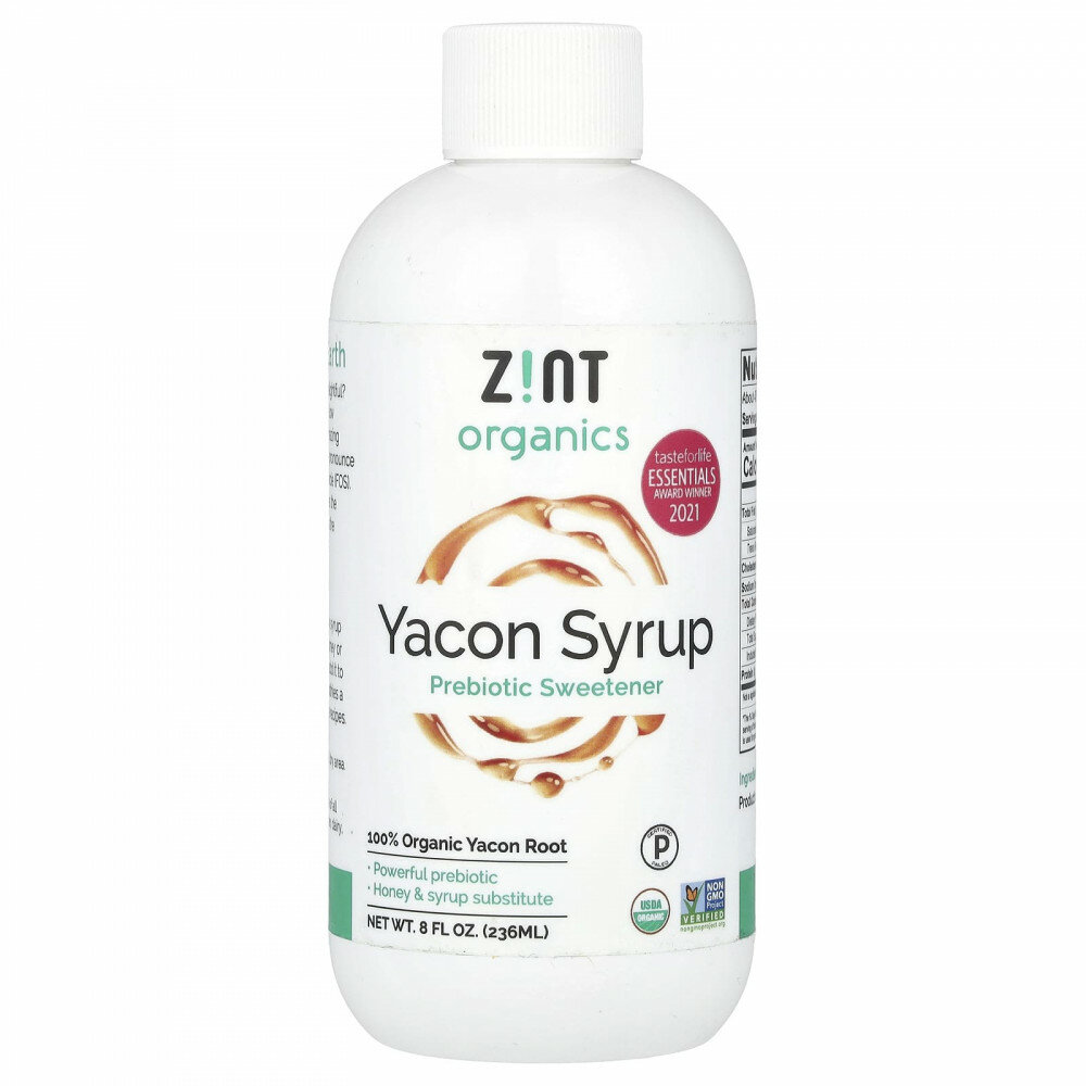 Zint, Organics, сироп из якона, подсластитель с пребиотиками, 236 мл (8 жидк. унций)