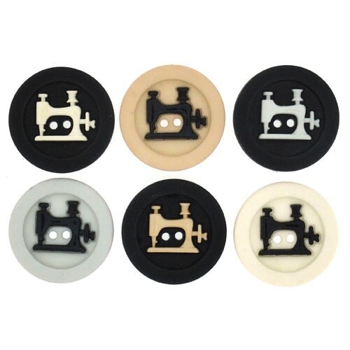 Пуговицы Dress It Up "Швейные машинки" декоративные, пластик