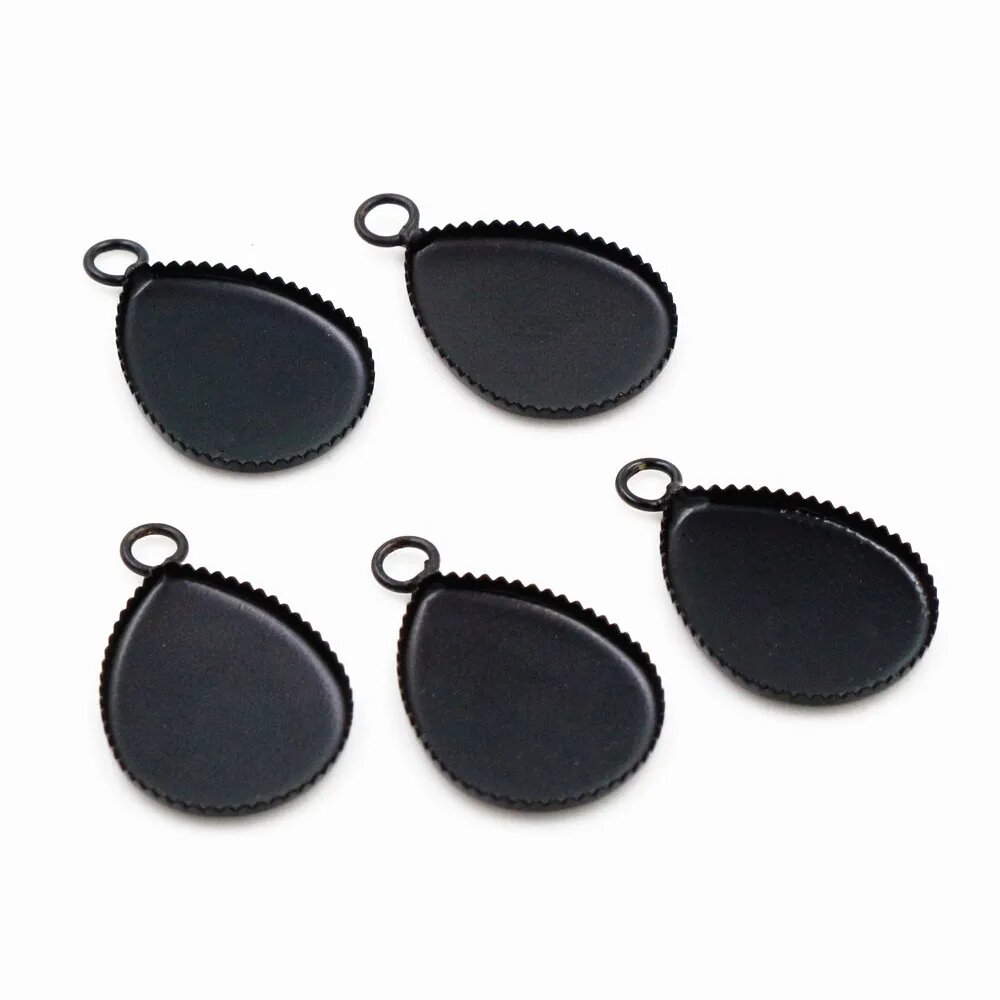 Кабошоны для кулонов Wadsfred Черный, 18x25mm 10pcs, Black