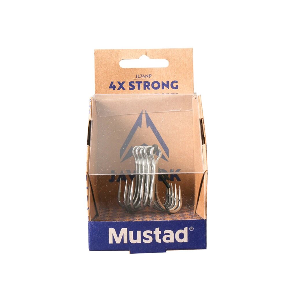 Mustad оригинальный челюсти LOK 3X 4X 5X прочный 4,3 UltraPoint технология морской рыбалки Тройной Крючок, 8 #-5/0, JL73NP, JL74NP, JL75NP