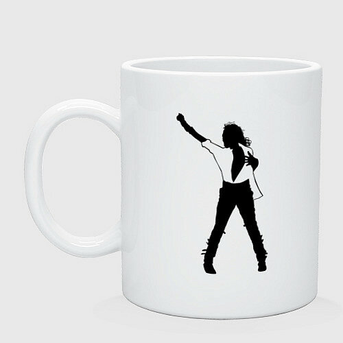 Черный силуэт кричащего Джексона Керамическая кружка