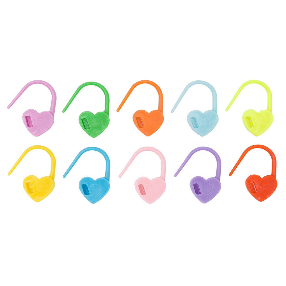 Маркеры для вязания в футляре 'Булавки Сердце', 100 шт, пластик, Айрис