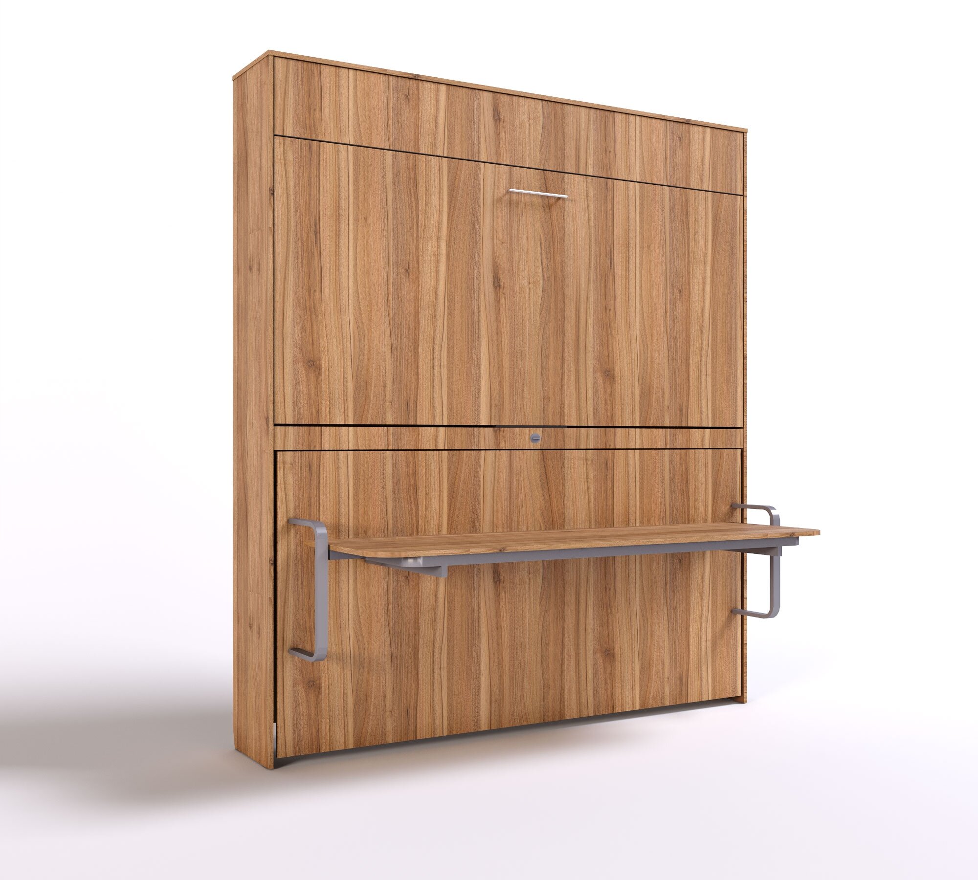 Двухъярусный шкаф кровать-трансформер со столом Дуплекс Таволо Уно Орех Лион