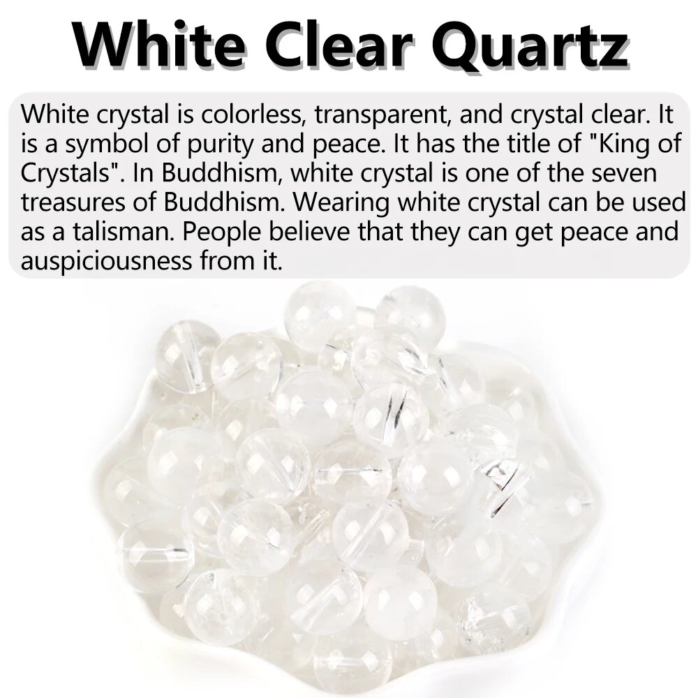 Бусины из натурального камня fascinante viento 4-12 мм Белый, 6mm 58-60pcs, White Clear Quartz