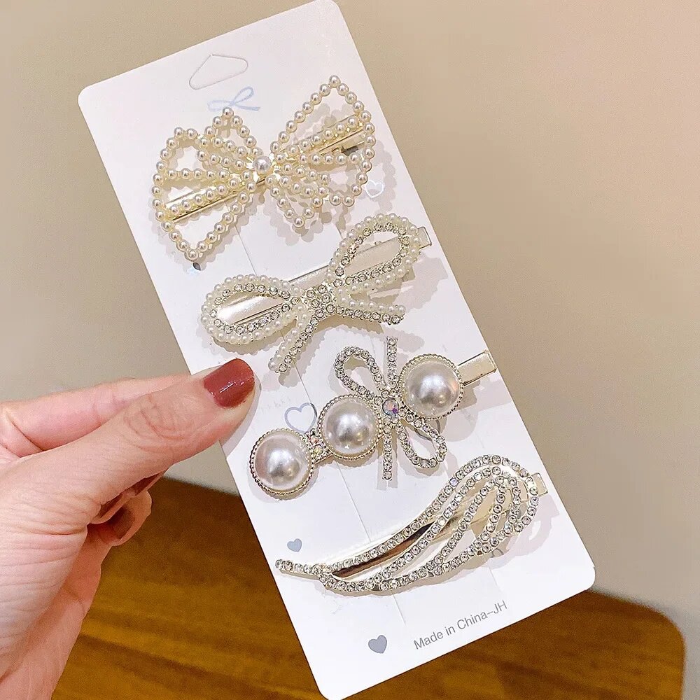 Жемчужные заколки для волос 5 шт, серебряный, Color: 11