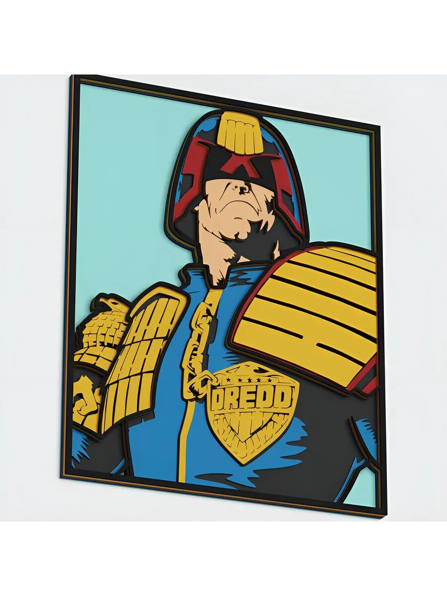 3D Картина по номерам из дерева Судья Дредд, 23x30 см