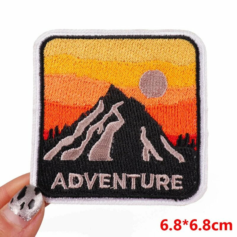 Патч для вышивки «Кемпинг/горы» Prajna Оранжевый, PE8605CT