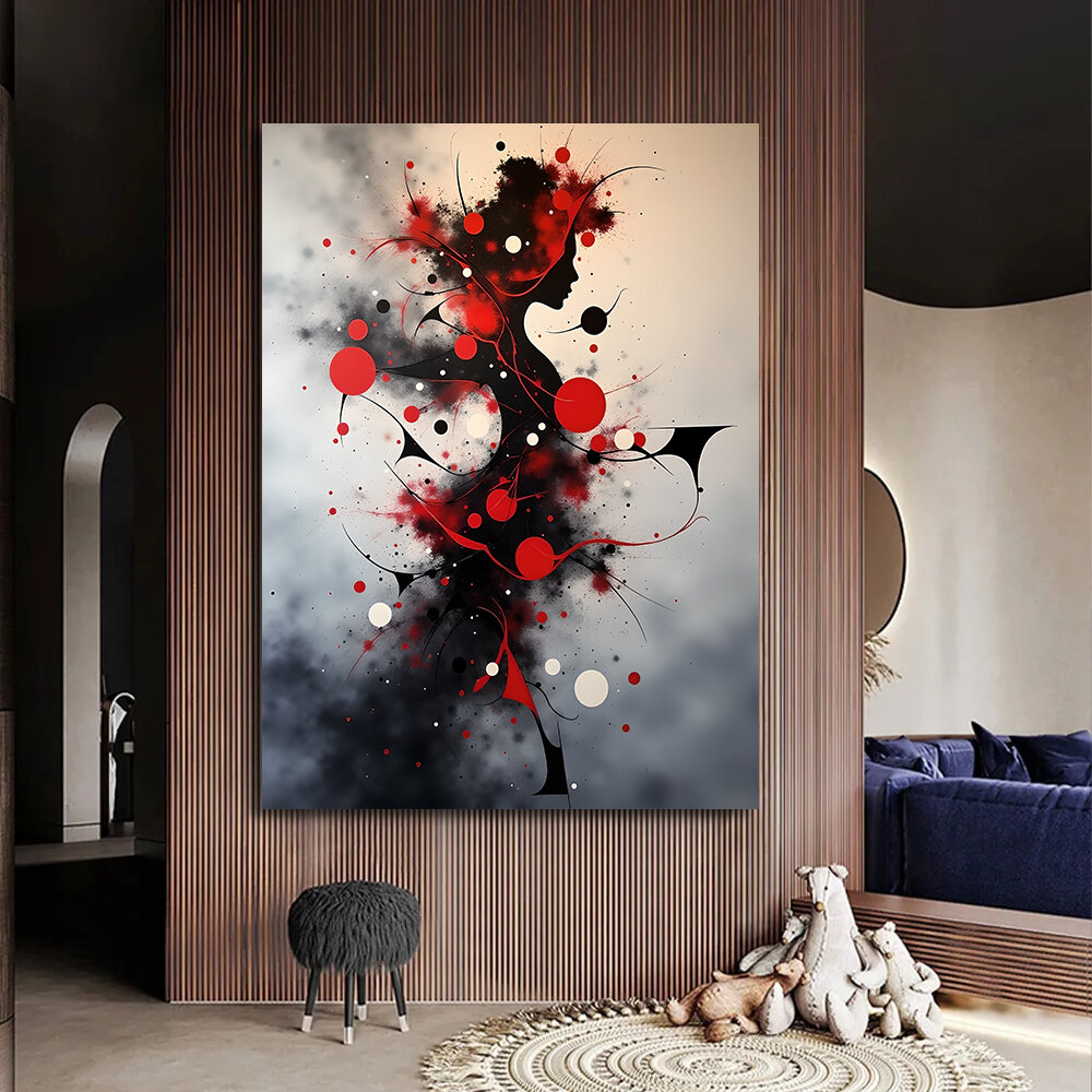 Девушка / Абстракция, картина вертикальная / на стену, яркий ПОП АРТ, 20х30 см.