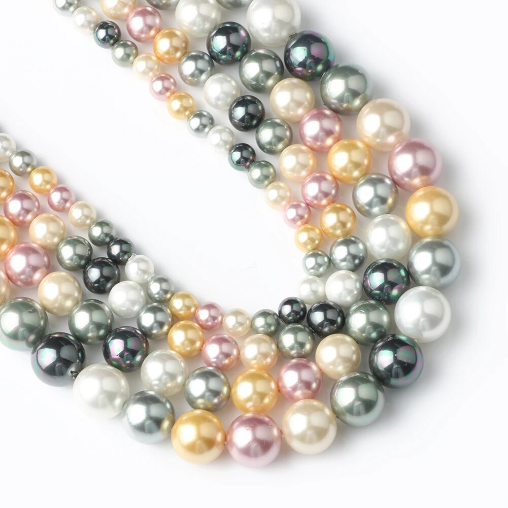 Натуральные жемчужные бусины LASOFAMIRE 15 дюймов 6mm 61pcs beads, Multicolor 10