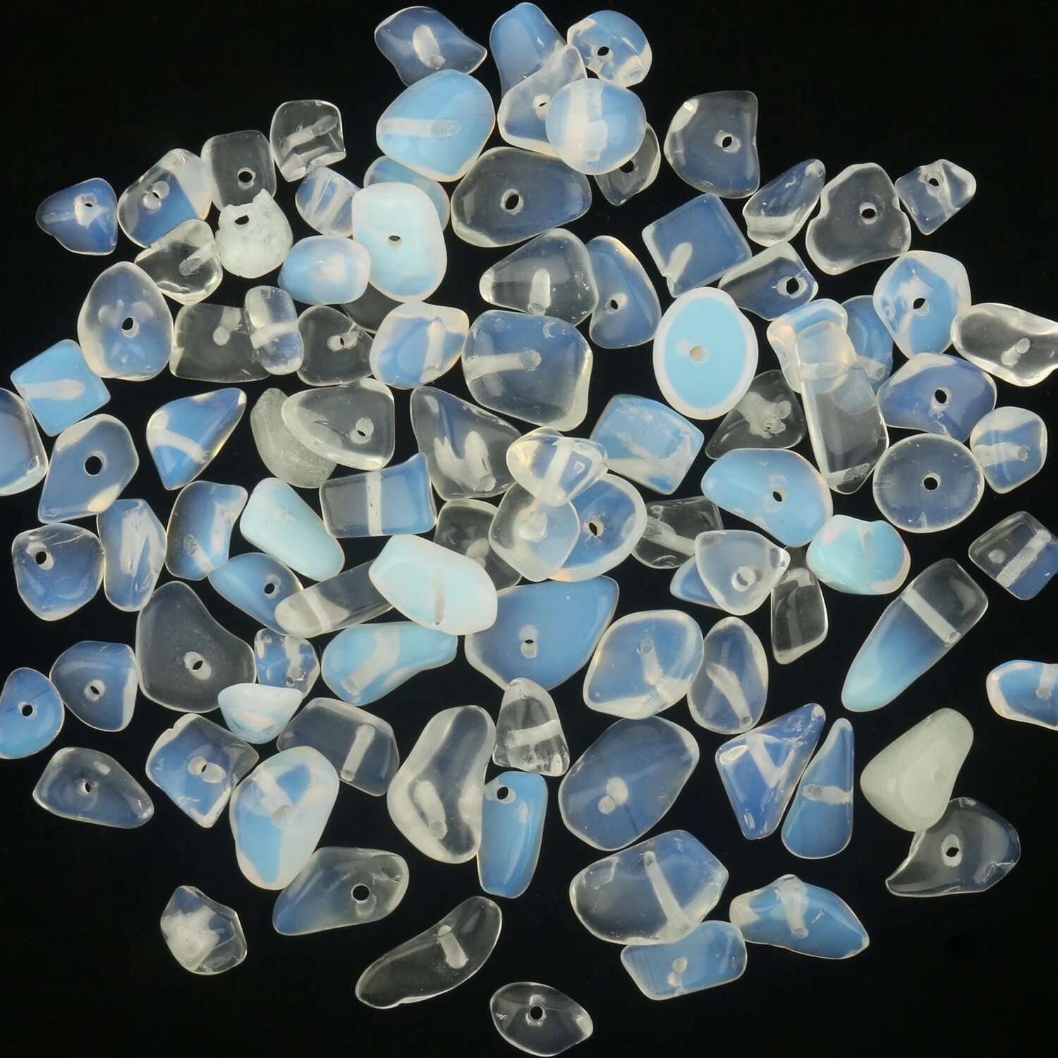 Бусины из натурального камня GMB724 16 дюймов 3-5mm, White Opal