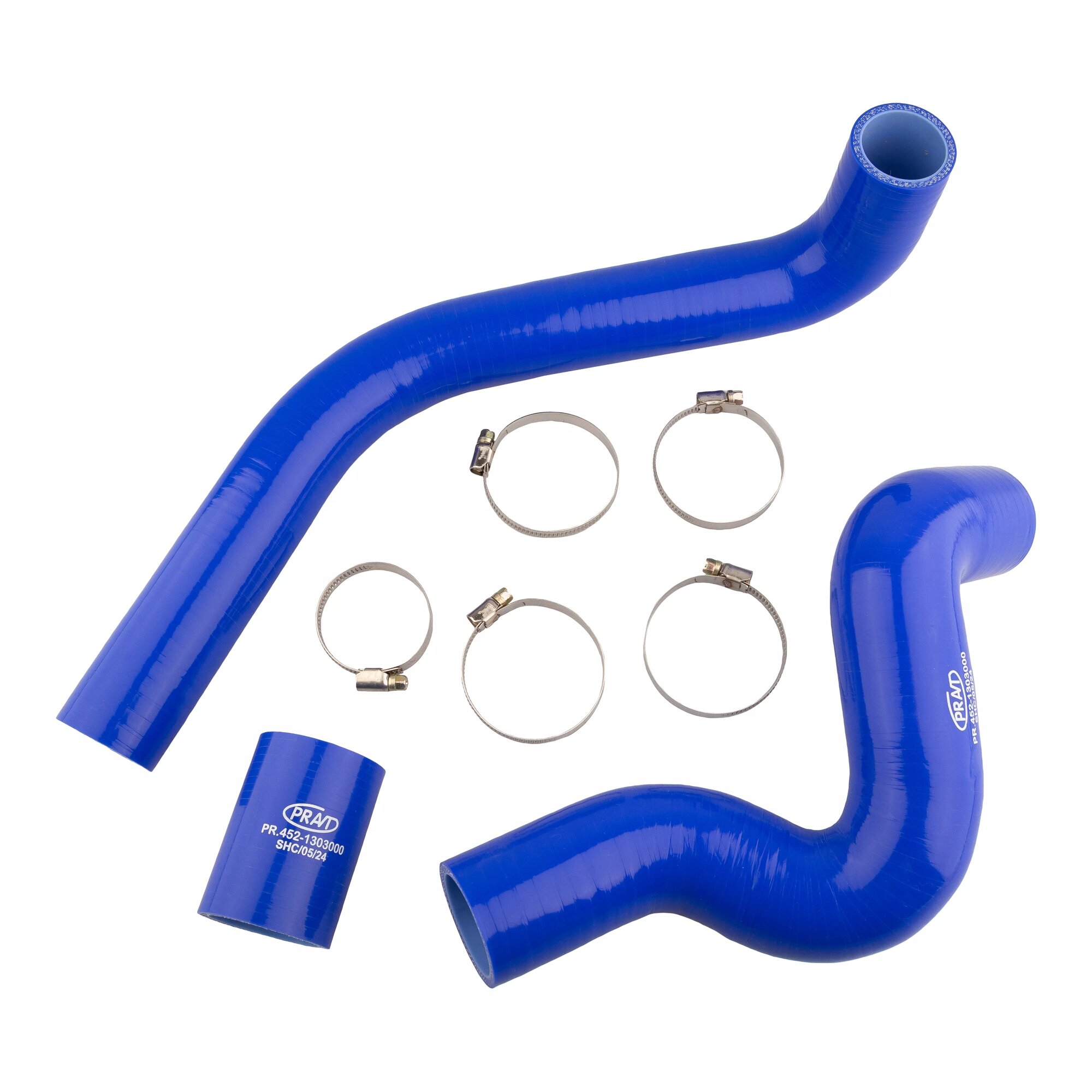 Патрубок радиатора УАЗ Hunter, Буханка дв. 409 к-т 3 шт. + хомуты силикон (PRAVT)