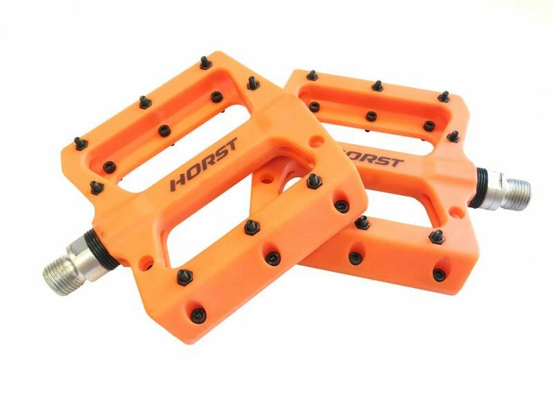 Педали для велосипеда HORST H601 Корпус нейлон, промподшипники, ось Cr-Mo. Цвет: Оранжевый