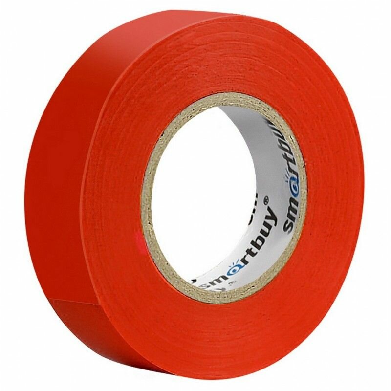 Изолента SmartBuy SBE-IT-15-10-r, ПВХ, влагоустойчивая, 15 мм х 10 м, 10 шт