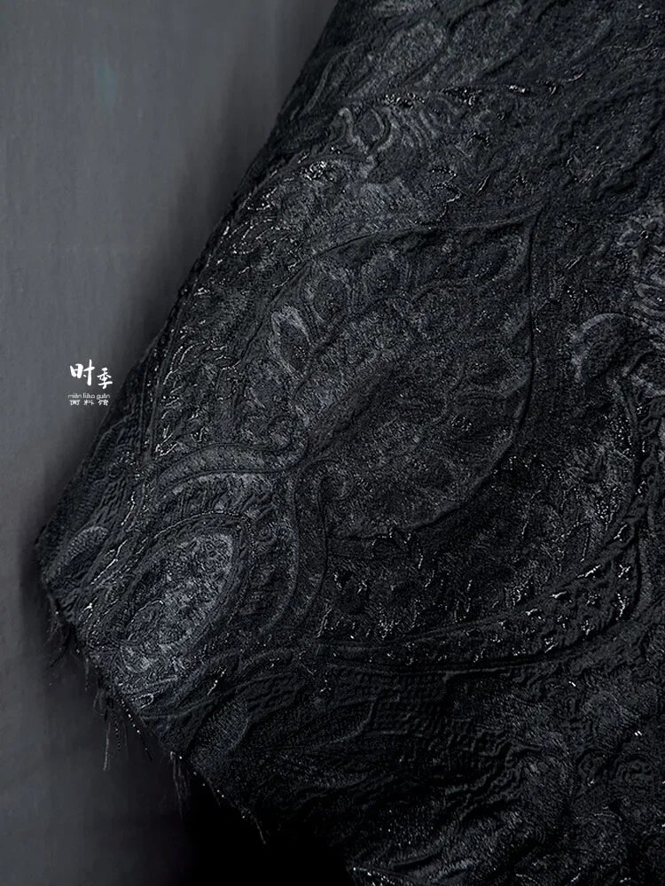 Парчовая жаккардовая ткань для пошива black