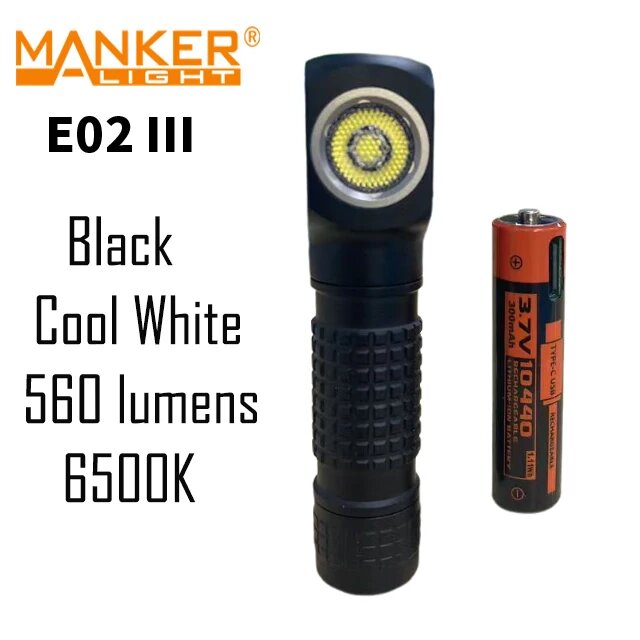 Manker E02 II 560LM Фонарик Черный, Black Cool White