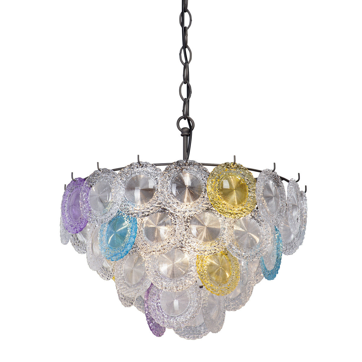 Люстра подвесная Vitaluce V5315-2/10, 10 ламп, E14 макс. 40Вт, 30м2, цвет бронзовый графит.