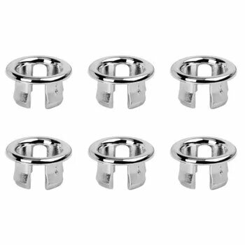 Комплект из 6 колец для перелива раковины, сменных круглых крышек для сливных отверстий, облицовки раковины