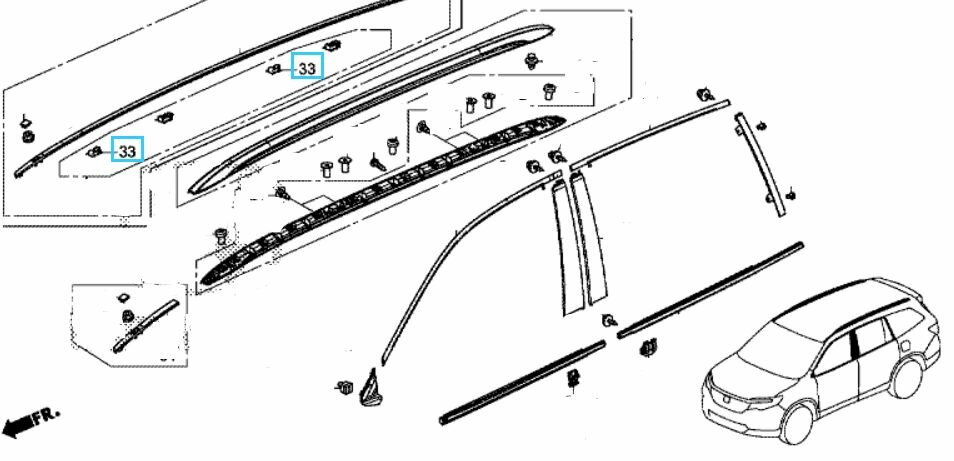 Фиксатор, молдинг крыши (M6) (Оригинал)
