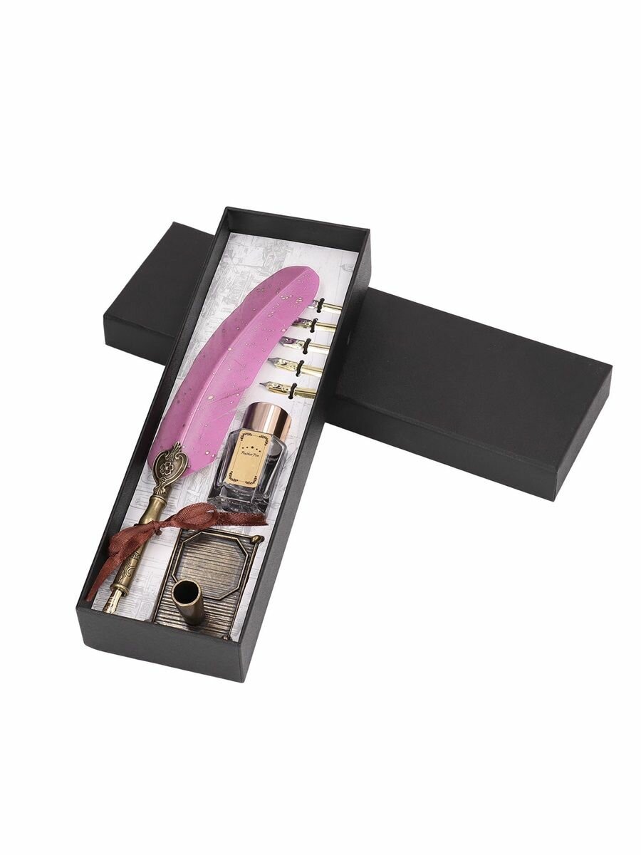 Элегантная ретро -каллиграфия ручка, долговечный носимый инструмент для дома, привлекательный декоративный розовый дизайн, удобное практическое использование