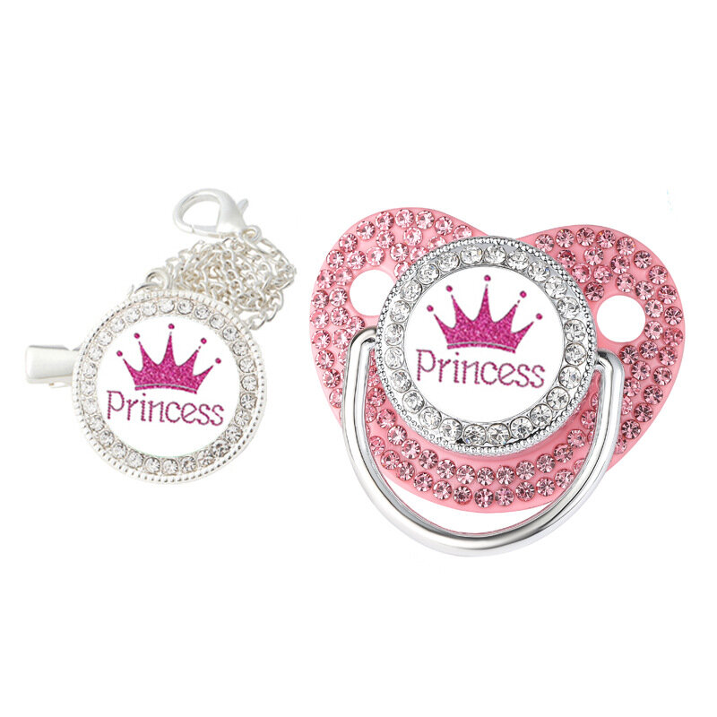 Соска-пустышка "Princess/Prince Crown", с зажимом, на цепочке, 6м+