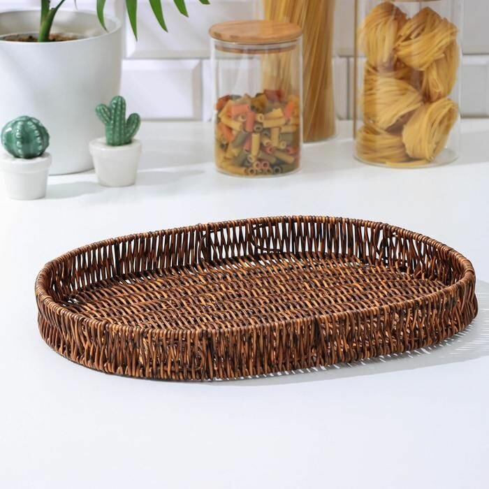 Корзинка для фруктов и хлеба Доляна Огайо, 40х30х4,5 см, овальная