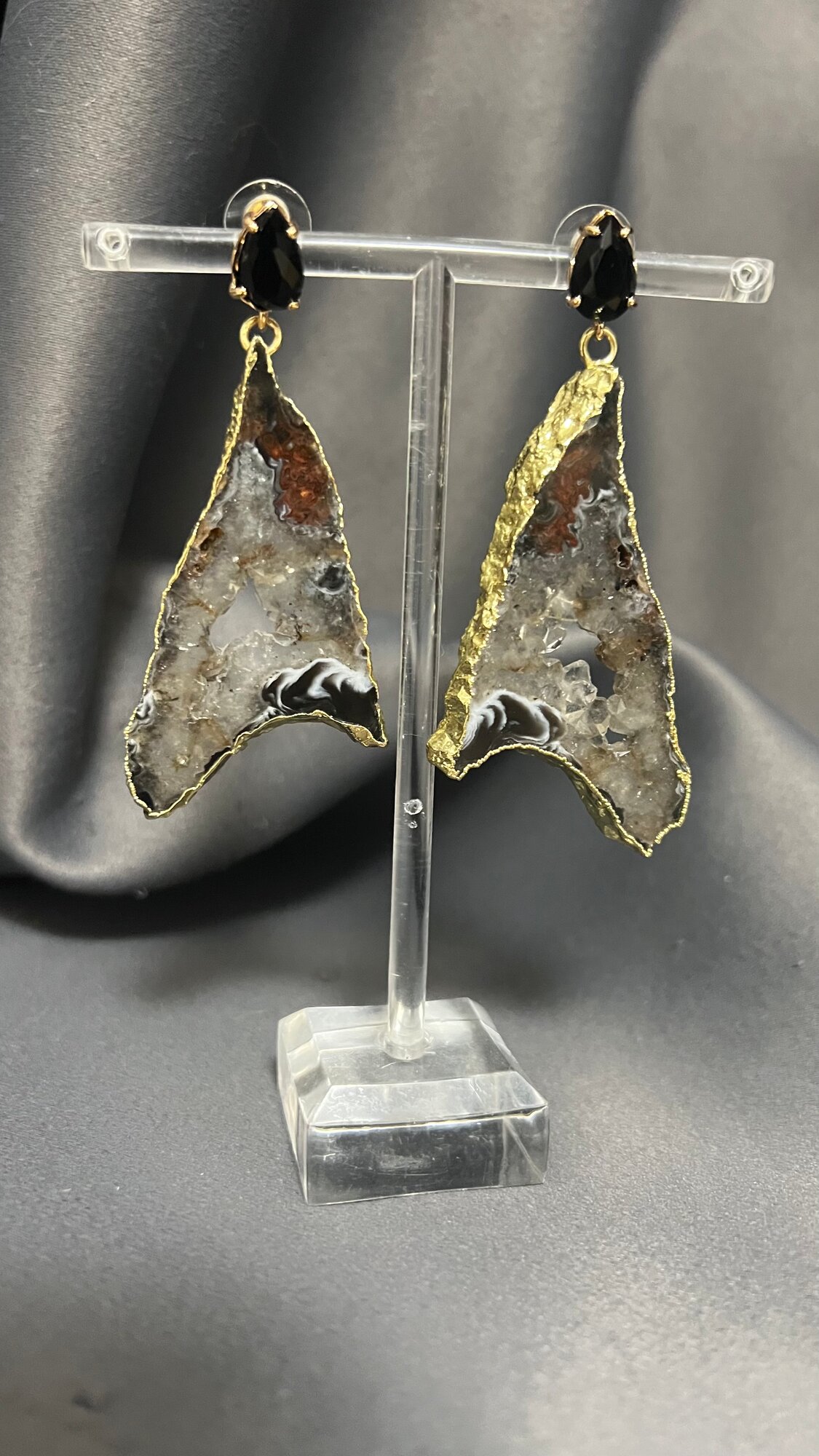 Серьги, агат, жемчуг пресноводный