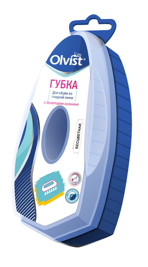 Губка для обуви с дозатором для гладкой кожи бесцветная.