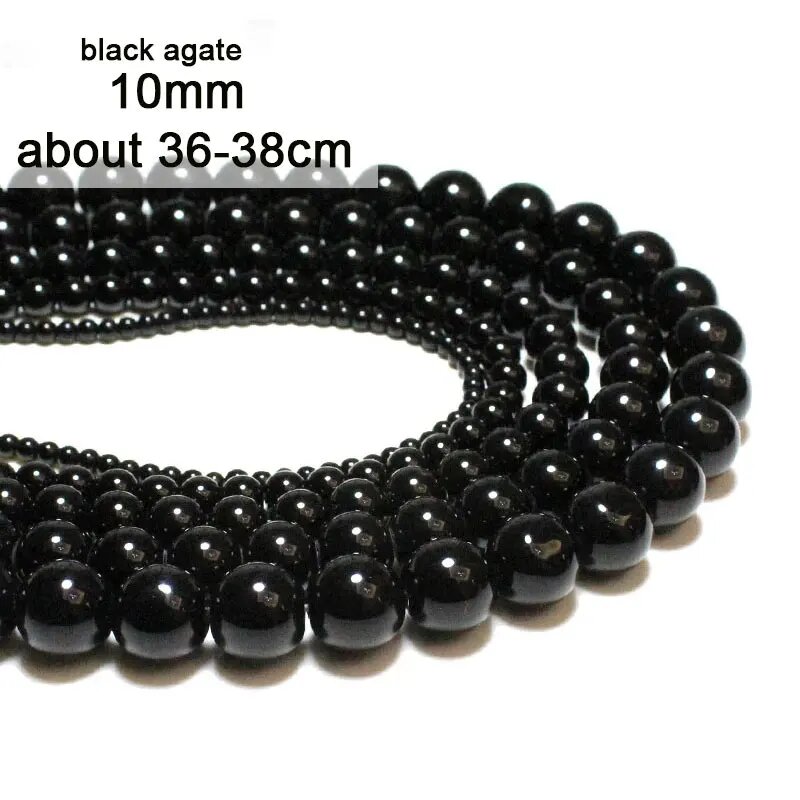Натуральные бусины LUOMAN XIARI: черный камень, агат, оникс, турмалин, разные 10mm round agate
