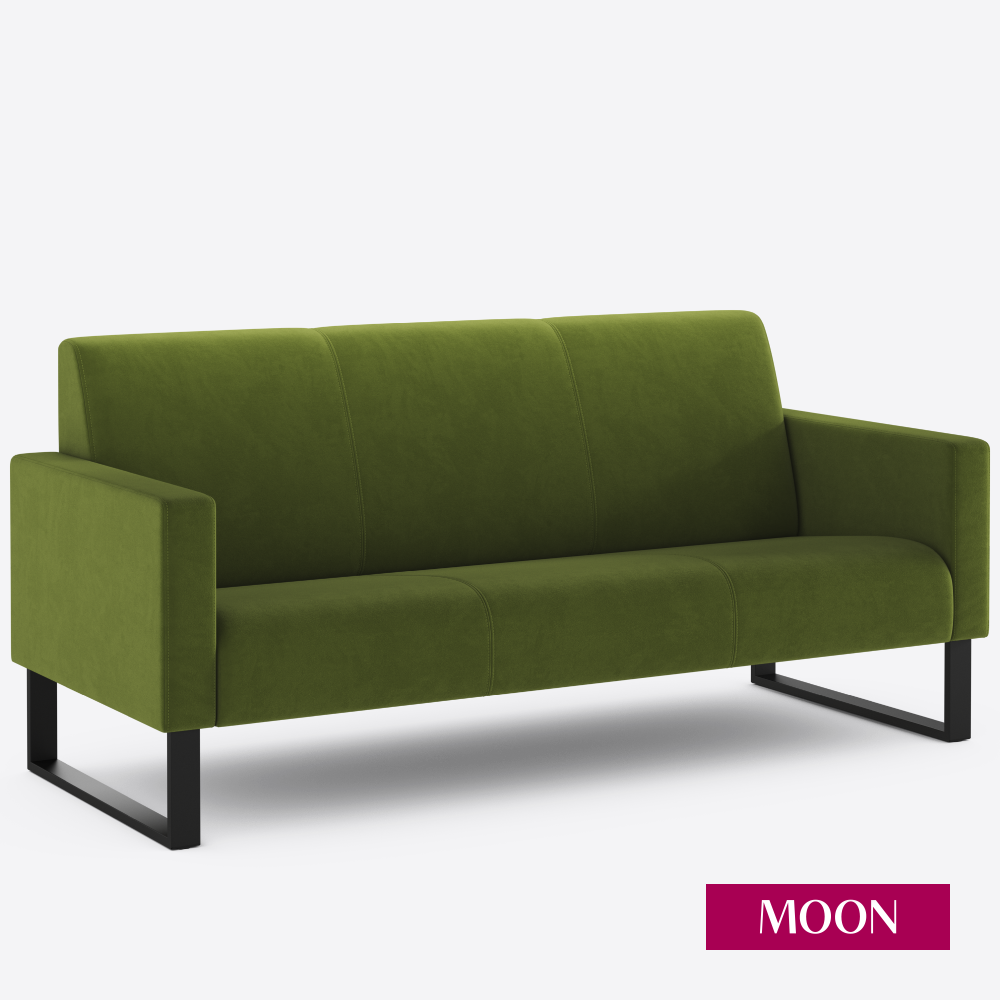 Диван MOON 158 велюр, цвет зеленый, нераскладной, 192*84*91, эксклюзивная высокоэластичная пена (UniqFoam)