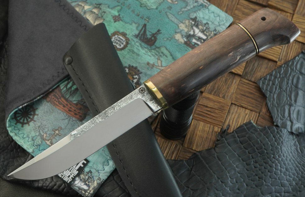 Нож Ножеяр Норвежец, сталь 95Х18, рукоять стабилизированная карельская береза