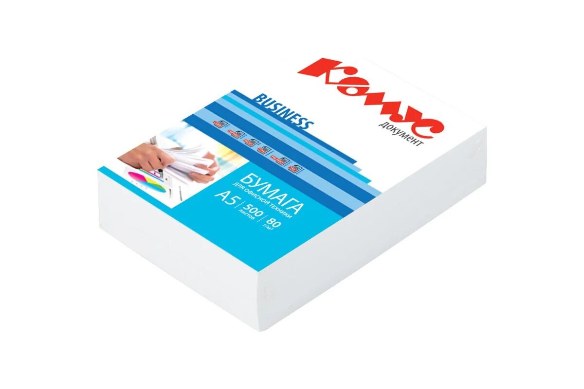 Бумага Комус business А5, марка В, плотность 80 г/м², 500 листов, 1633946