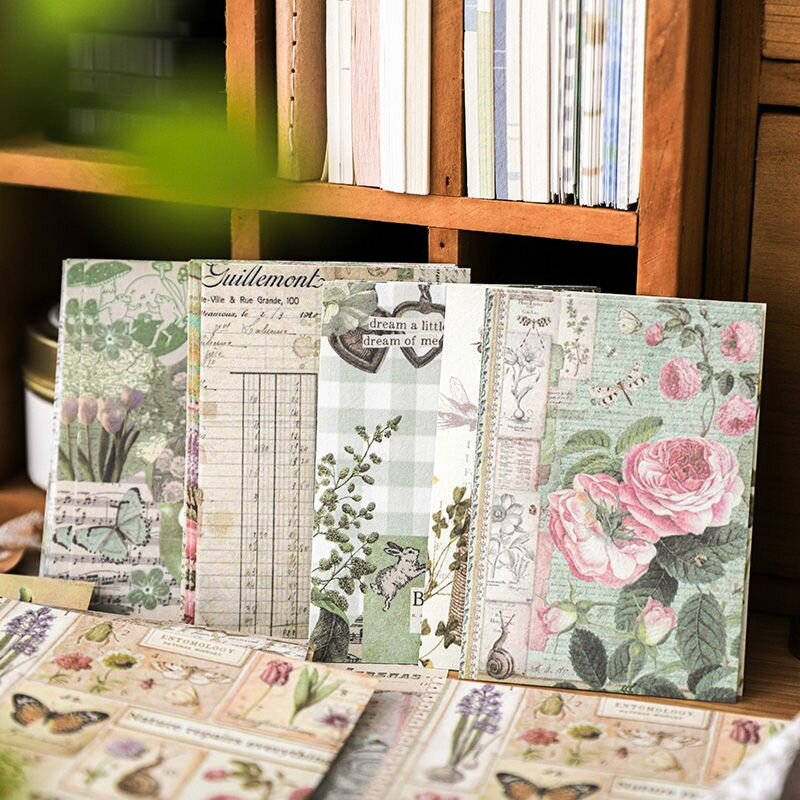 Бумага для скрапбукинга, Mr.paper, ретро-стиль, цветы и растения, 100 листов/упаковка, декоративный коллаж, творческие открытки своими руками