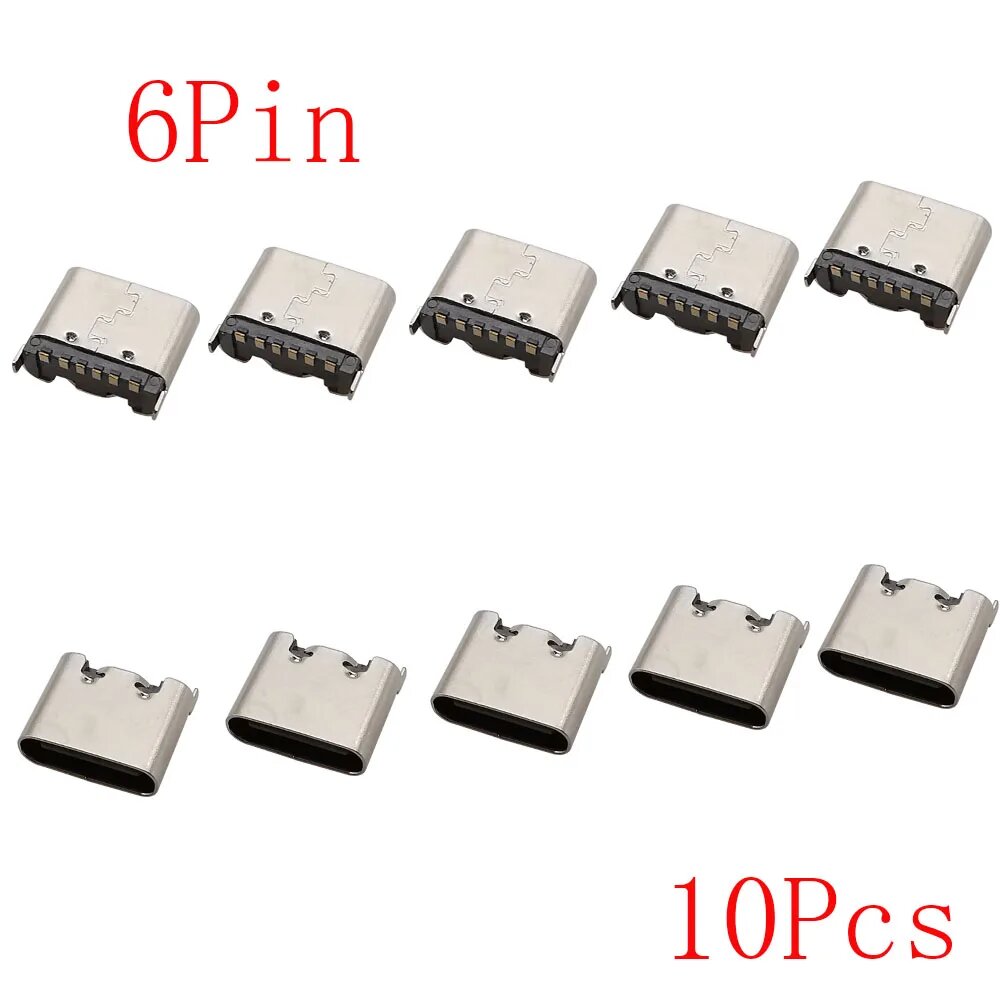 USB-разъем Type-C женский 2/6/16/24 контакта H 6Pin