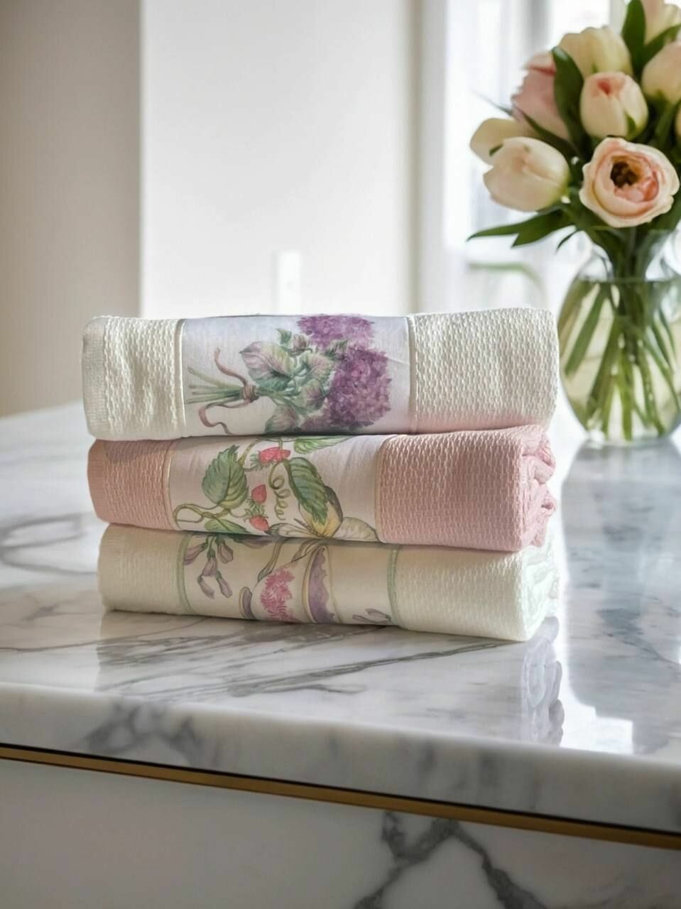 Набор кухонных полотенец Tivolyo Home BERGAMO ассорти (40х60, 3 предмета)