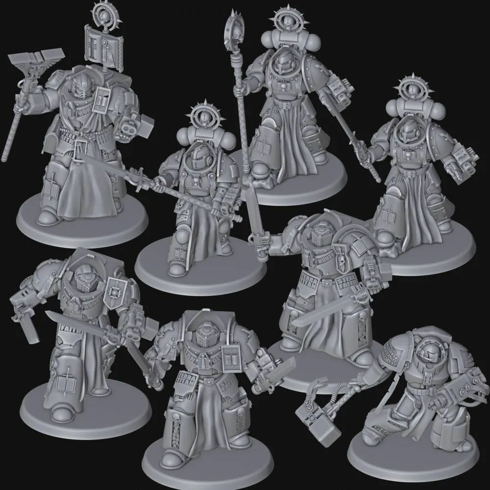 Набор миниатюр Grey Knights Тайный орден серых рыцарей / Вархаммер 40000 - Warhammer 40K (42мм)