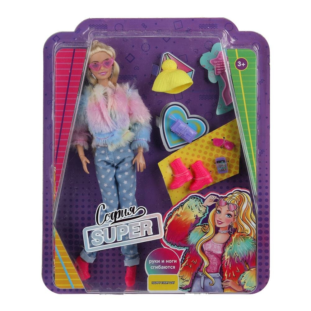 Кукла 29 см. София нарядная, руки и ноги сгибаются, аксесс. Карапуз SFS-05-BB-BL (24)