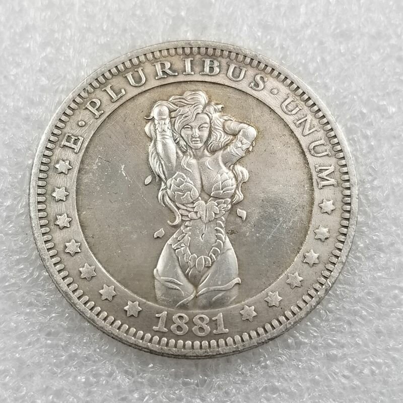 1 Монета с памятным значком античной красавицы 1881 года, подходящая для сбора подарков