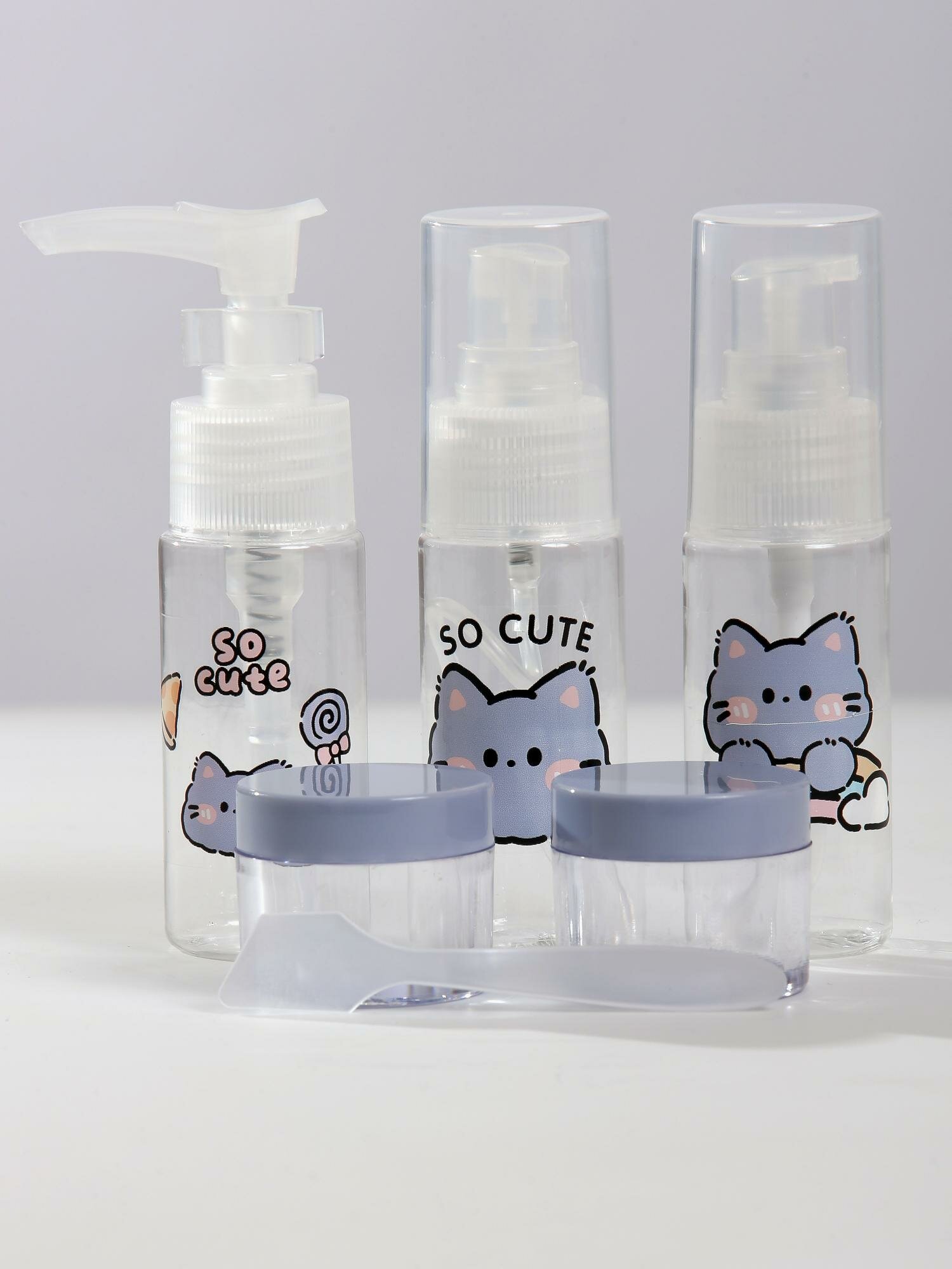 BEYOND TIME Y14 сиреневый Дорожный набор флаконов для путешествий детский Котик