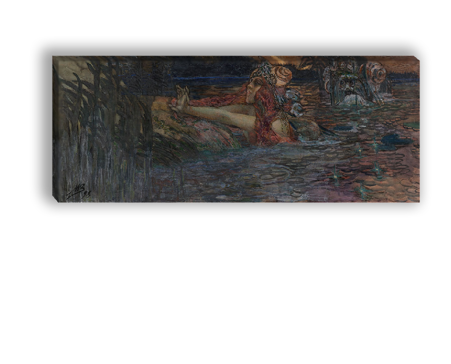 "Прощание Царя Морского с царевной Волховой", Врубель М. А, картина для интерьера (репродукция) (70х28 см / на подрамнике)