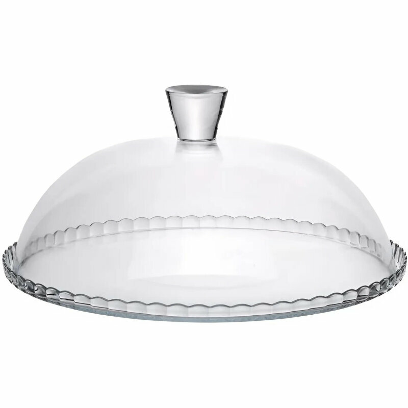 Блюдо для торта d=32 см. стекло, с крыш. h=15 см. бортик вверх, 69470, 2167754