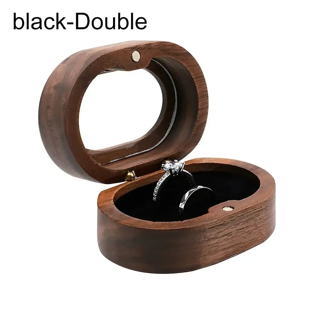 Деревянная шкатулка для колец black-Double