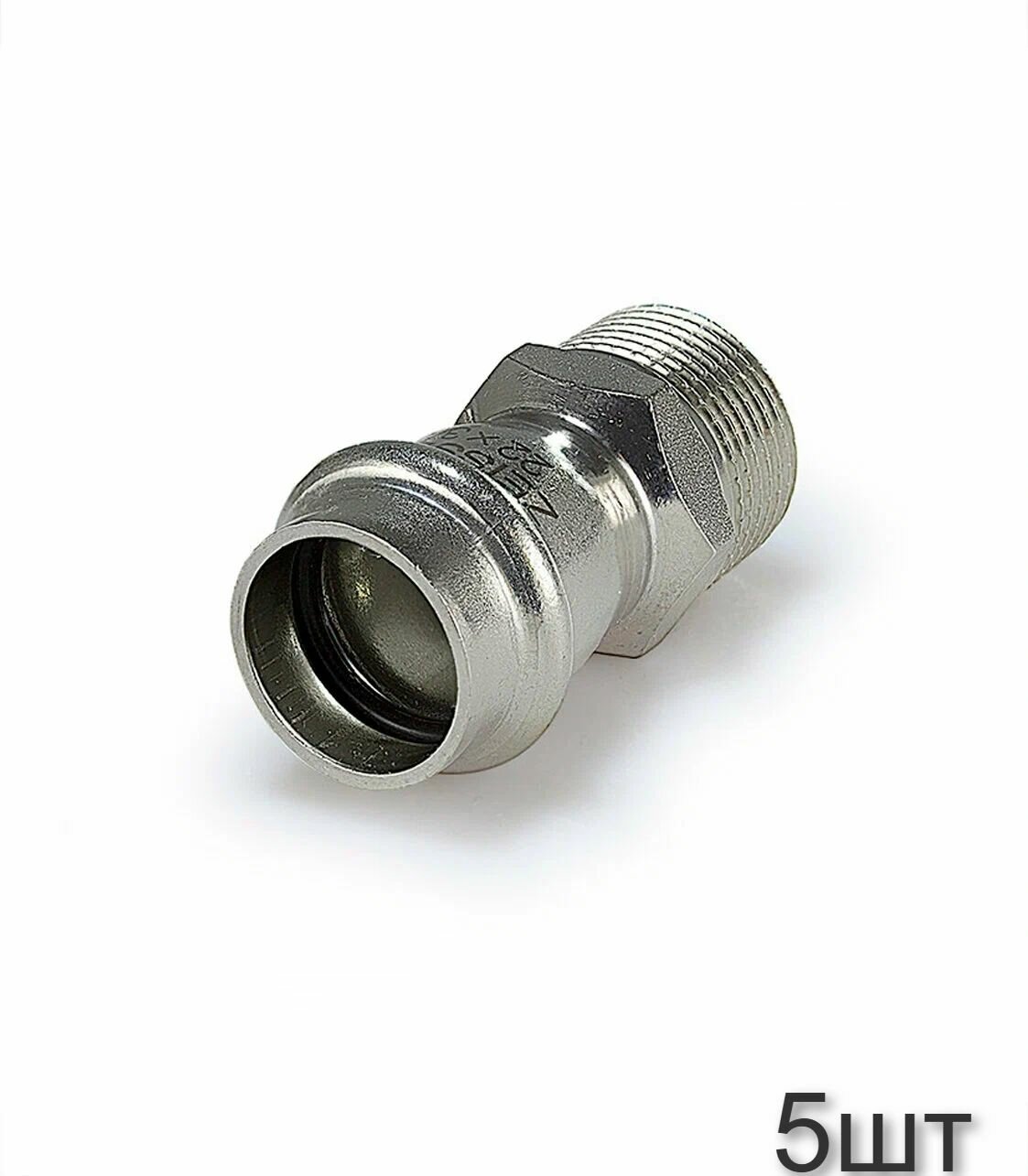 Пресс-фитинг из нержавеющей стали с наружной резьбой 22mm*3/4 ZEISSLER ZTI.501.002205.5шт