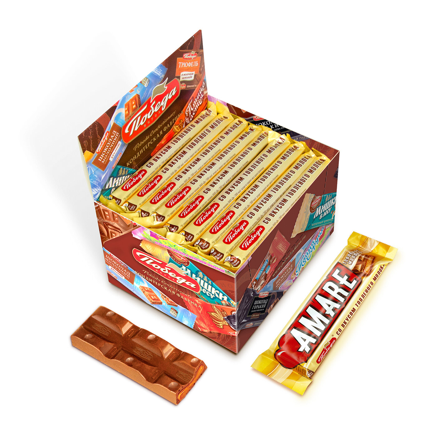 Шоколадный батончик Амаре со вкусом топленого молока , 20 шт по 25г