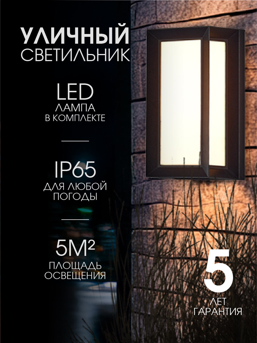 Светильник с регулируемой цветовой температурой уличный настенный ST-Luce SL9533.401.01 черный, LED, 10-20W, защита IP65
