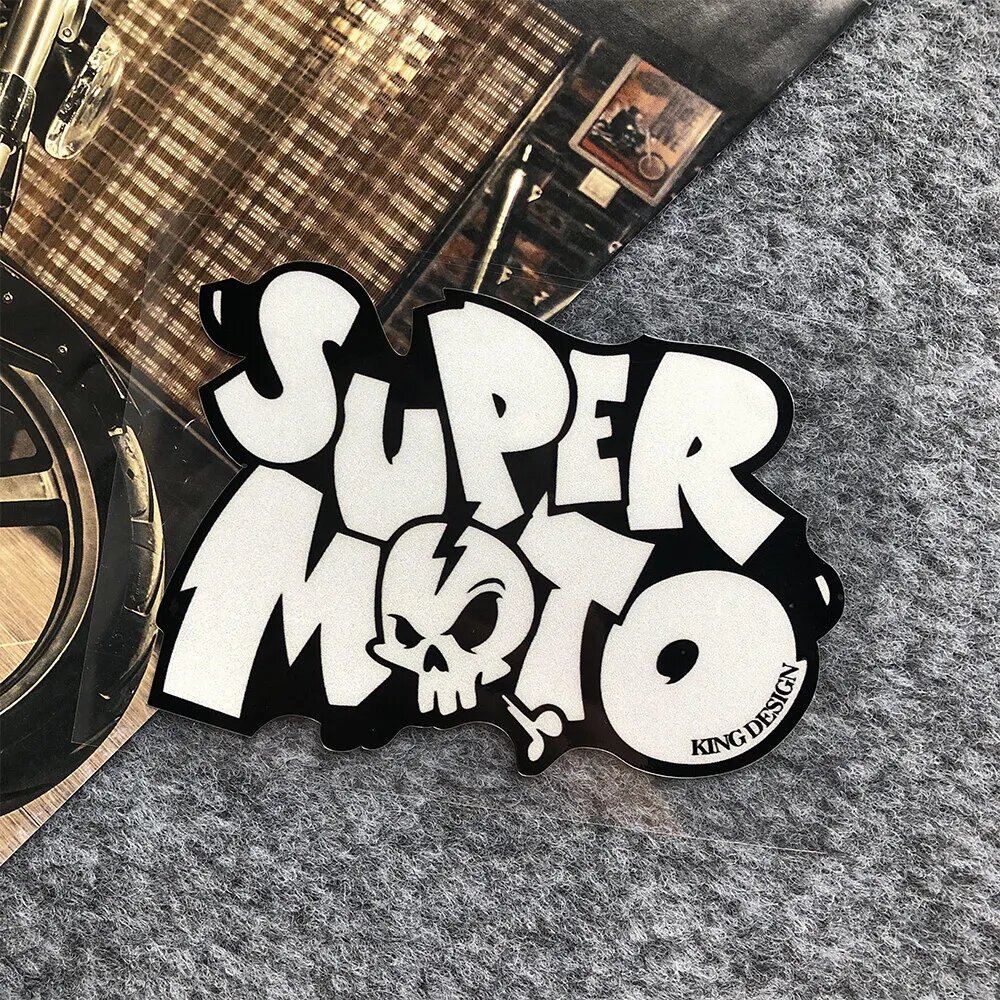 Светоотражающие наклейки JDM Super Moto, декор для мотоциклетного корпуса, лобового стекла, шлема, наклейки, аксессуары для Yamaha MT07, MT09, Nmax, R3, R1 1PCS Silver