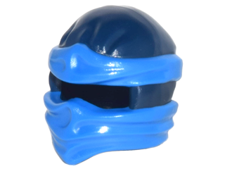 Minifigure, Headgear Ninjago Wrap Type 2 with Molded Blue Wraps and Knot Pattern, 19857pb02 Dark Blue U